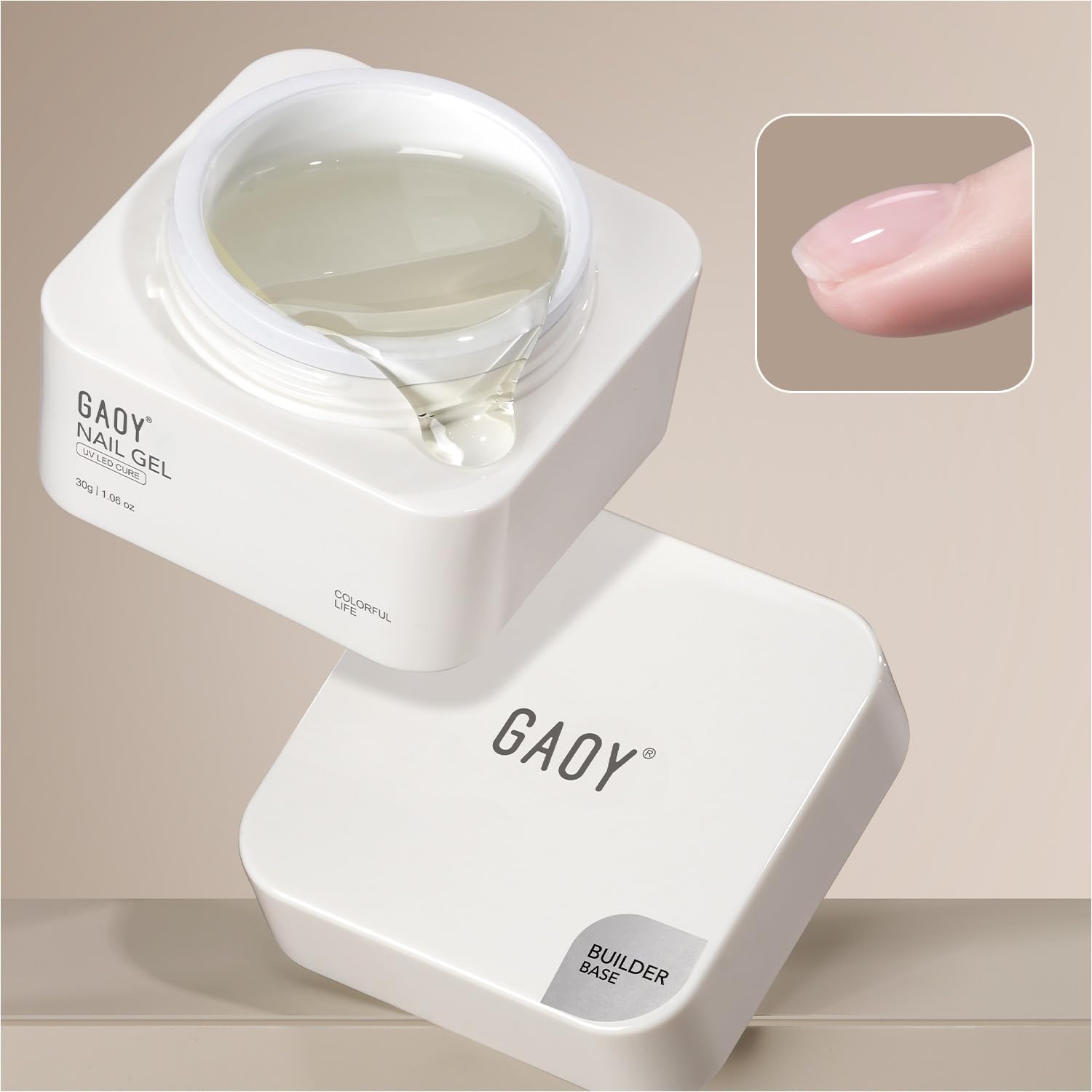 Amazon.com : GAOY 30g Builder Base, Clear Nail Builder Gel, 2-in-1 Soak ...