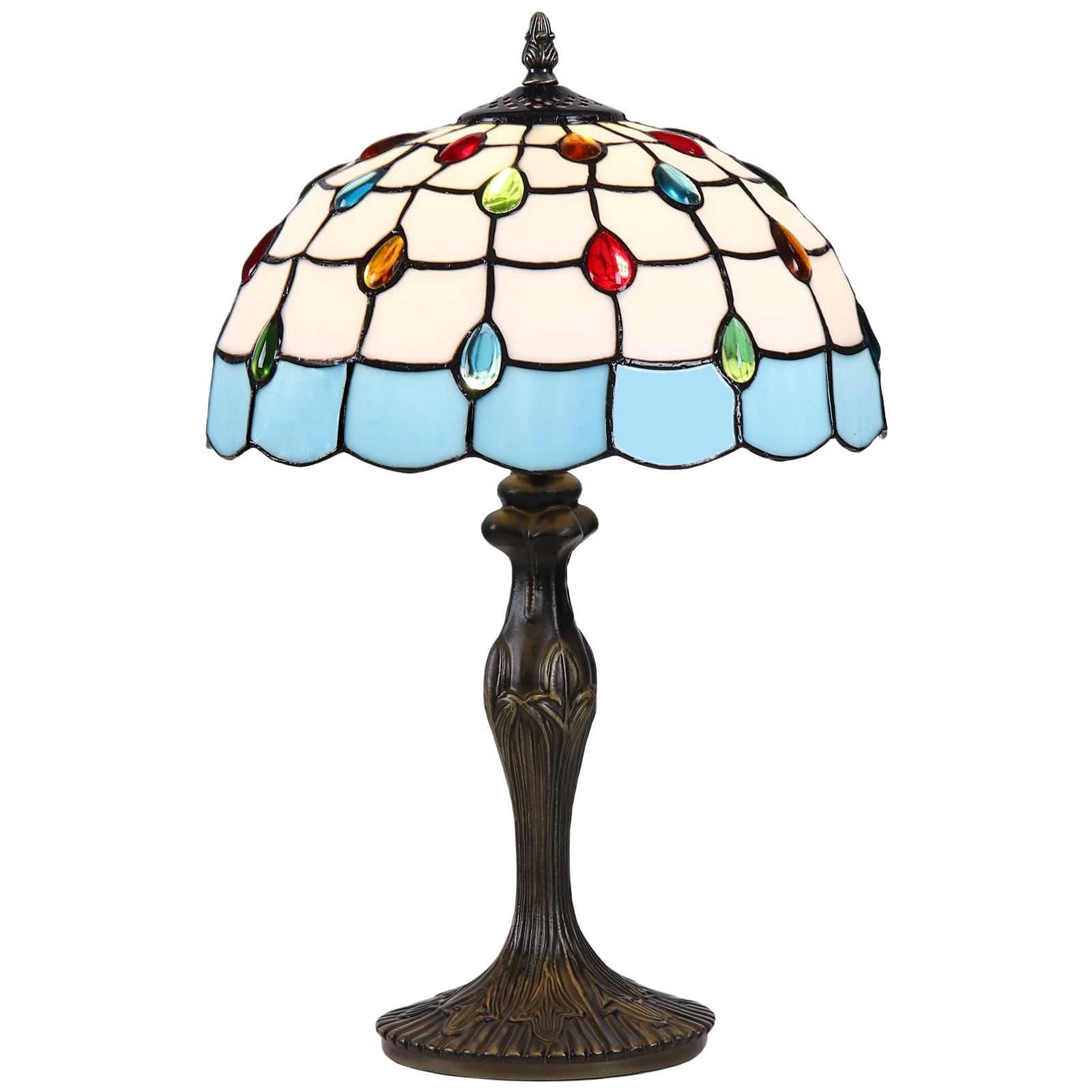 tuomoxte Tiffany Style Table Lamp, Stained Glass Bedside Lamp, for ...