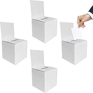Amazon.com : 4 Pack Ballot Boxes Raffle Box Donation Boxes with Slot ...