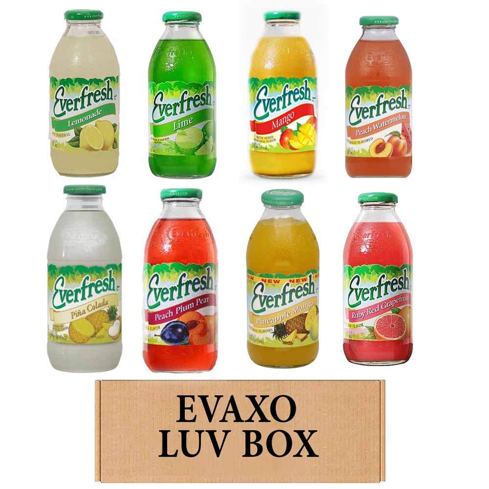 Amazon.com : LUV BOX- variety Everfresh Juice 16 oz. pack of 8 ...