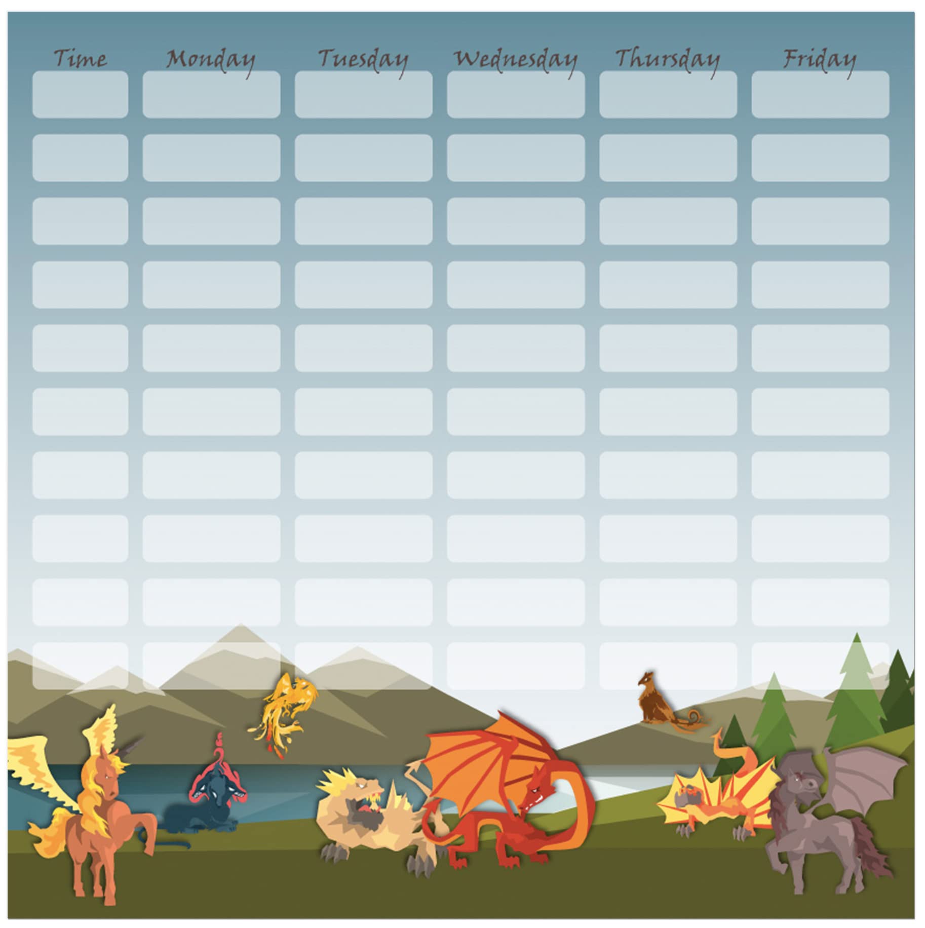 Amazon.com : Glassboard Studio Dry Erase Weekly Schedule Sticker Decal ...