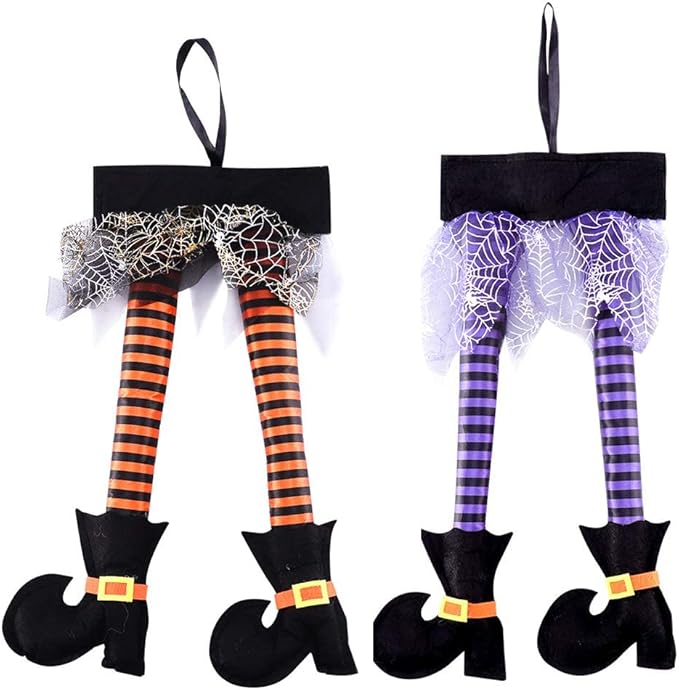 Amazon.com: Halloween Witch Legs Hanging Decorations Witches Legs for ...