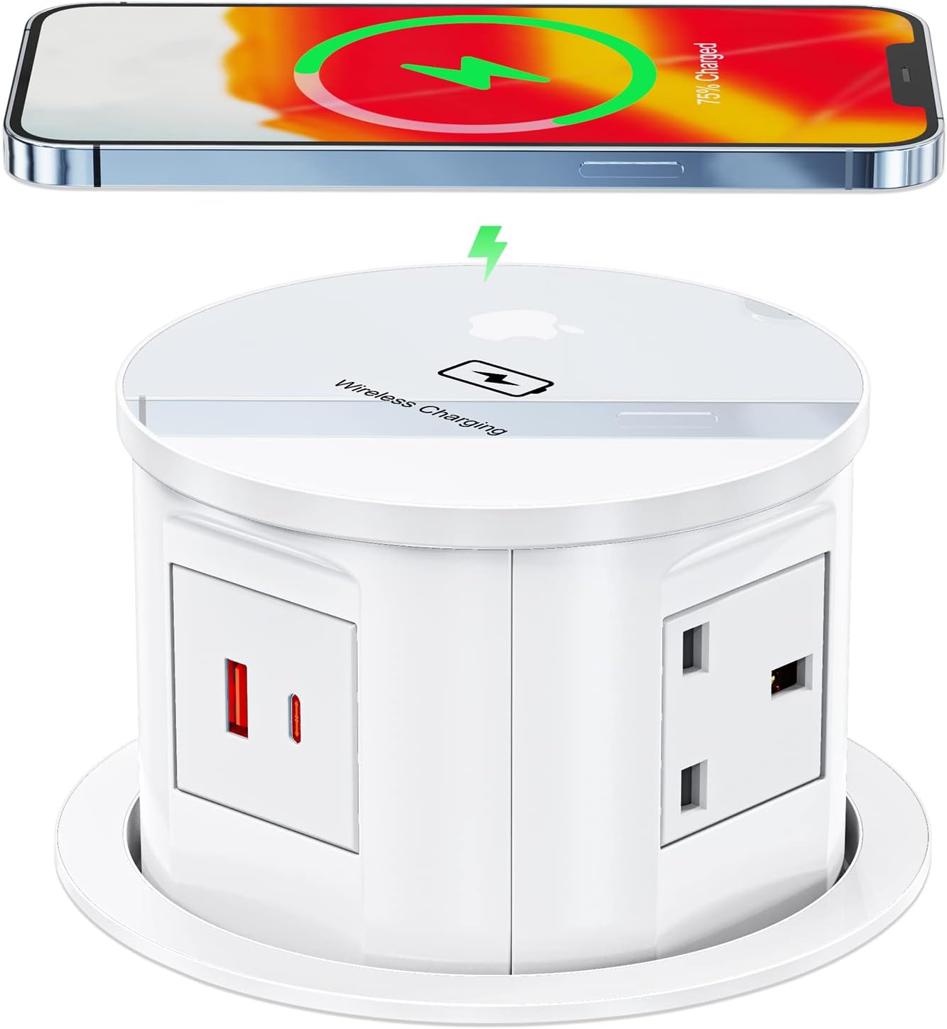 Pop Up Sockets for Kitchen Worktops with Wireless Charging, Pop Up Plug ...