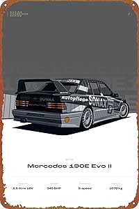 Amazon.com : DTM Mercedes 190E Evo II Cafe bar Home Wall Art Decoration Poster Retro Vintage ...