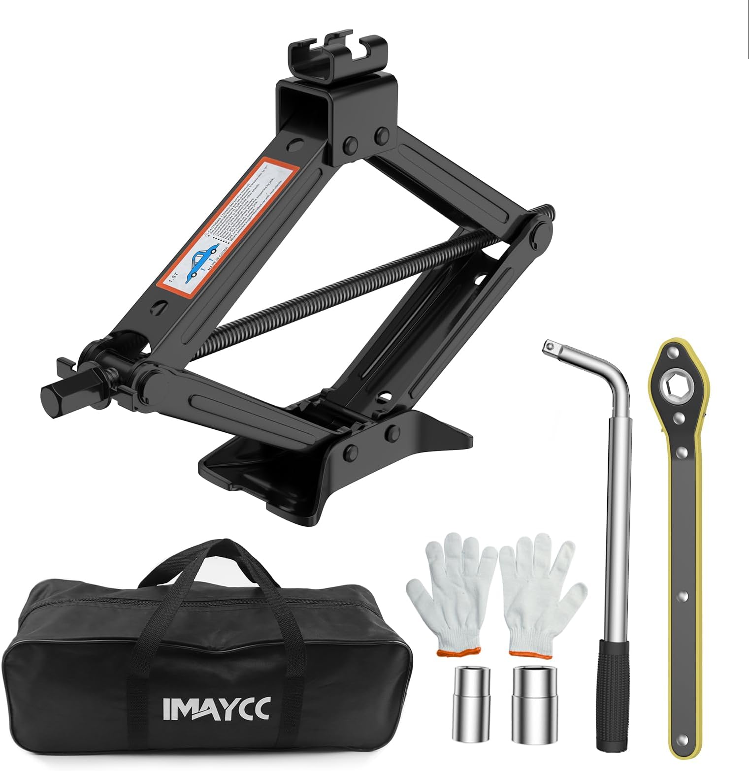 Amazon.com: Car Jack Kit, Scissor Jack for Car 2 Ton (4409 lbs), Tire ...