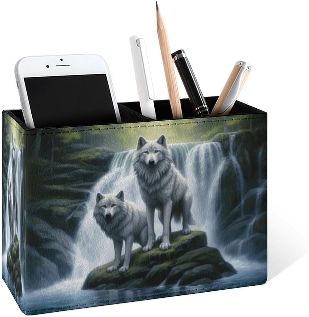 Amazon.com: Famame 3D Printed Wolf Waterfall Pencil Holder for Desk ...