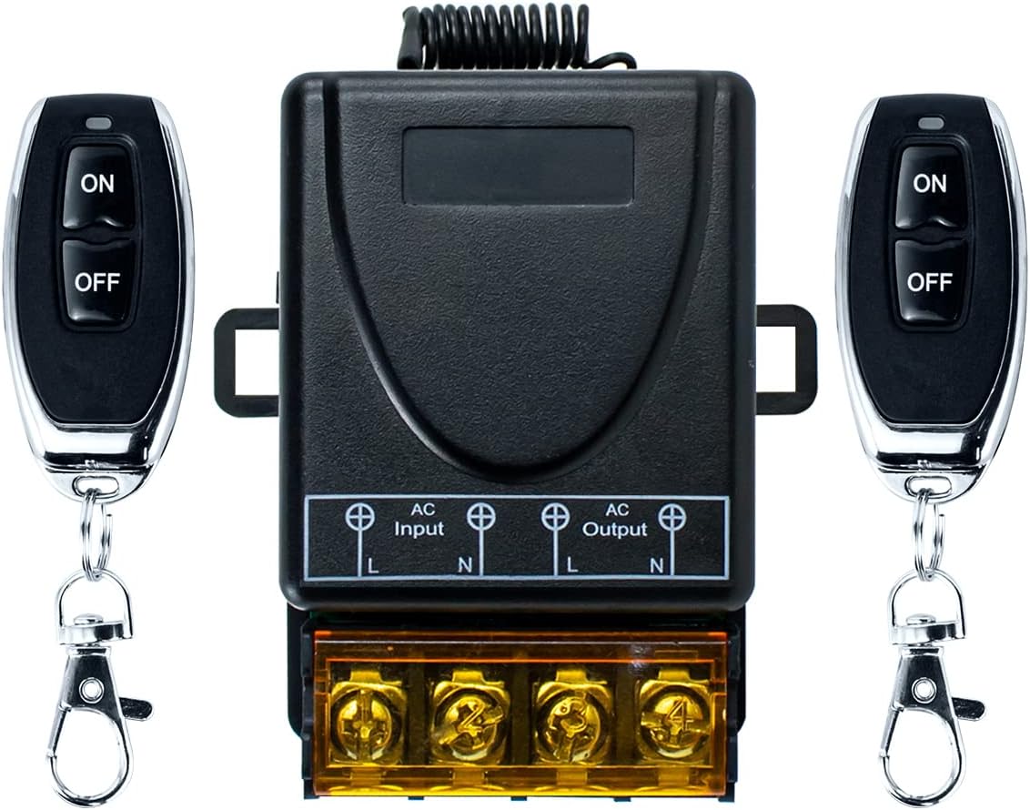 Hosyond Wireless Remote Control Switch AC110V/120V/240V 40A Relay ...