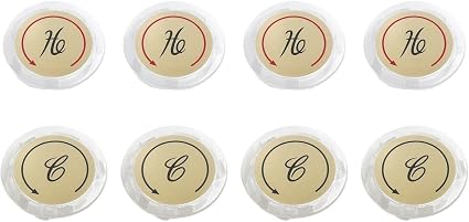 8pcs Index Buttons Set for Hot and Cold Faucet Markers, Sink Knob ...