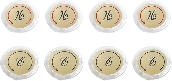8pcs Index Buttons Set for Hot and Cold Faucet Markers, Sink Knob ...