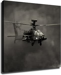 Amazon.com: LINYAN AH-64 Apache Helicopter Poster Canvas Image Printing ...