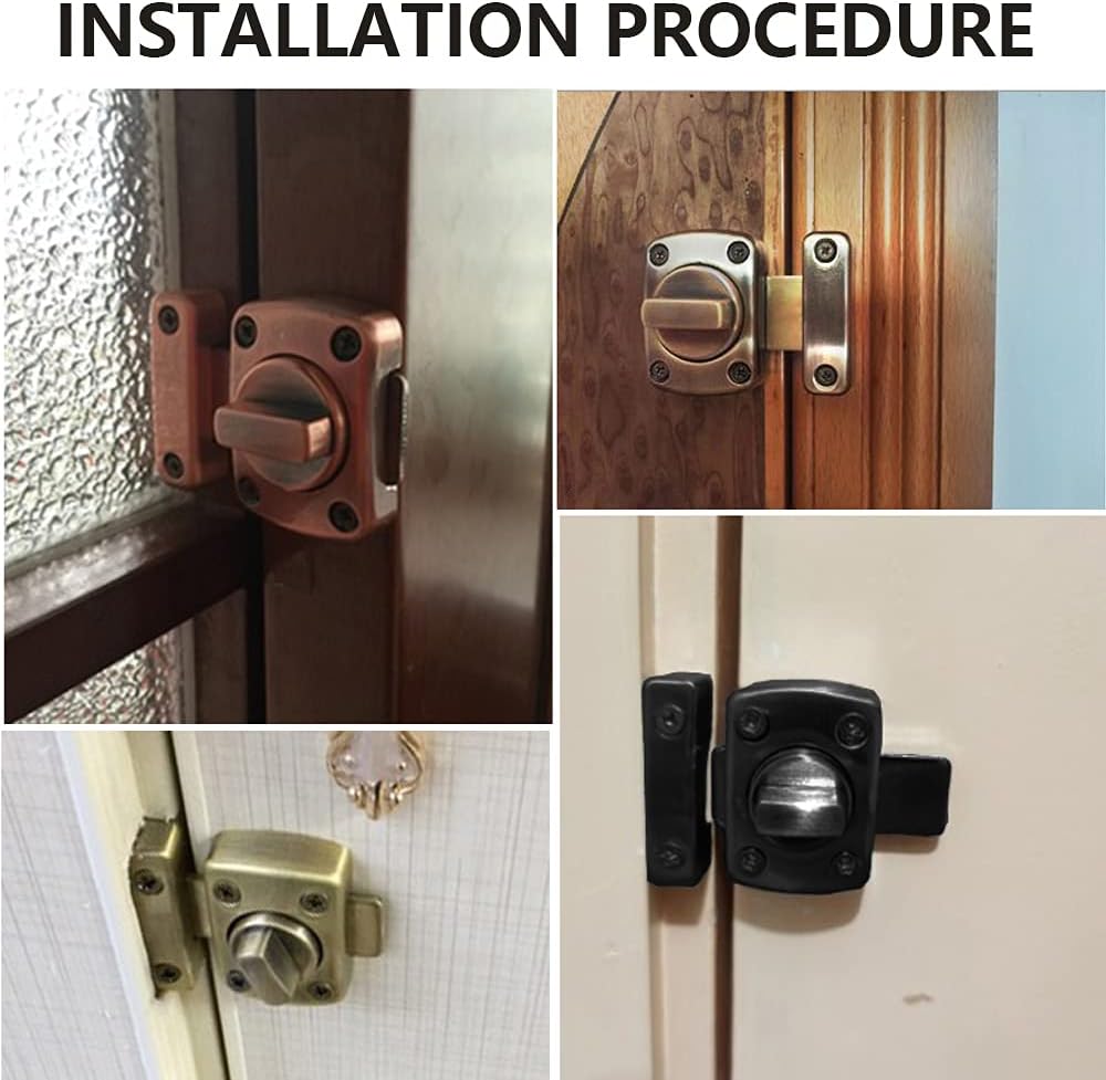 Bathroom Latch Rotate Bolt, Security Door Slide Lock, Providing Enough ...