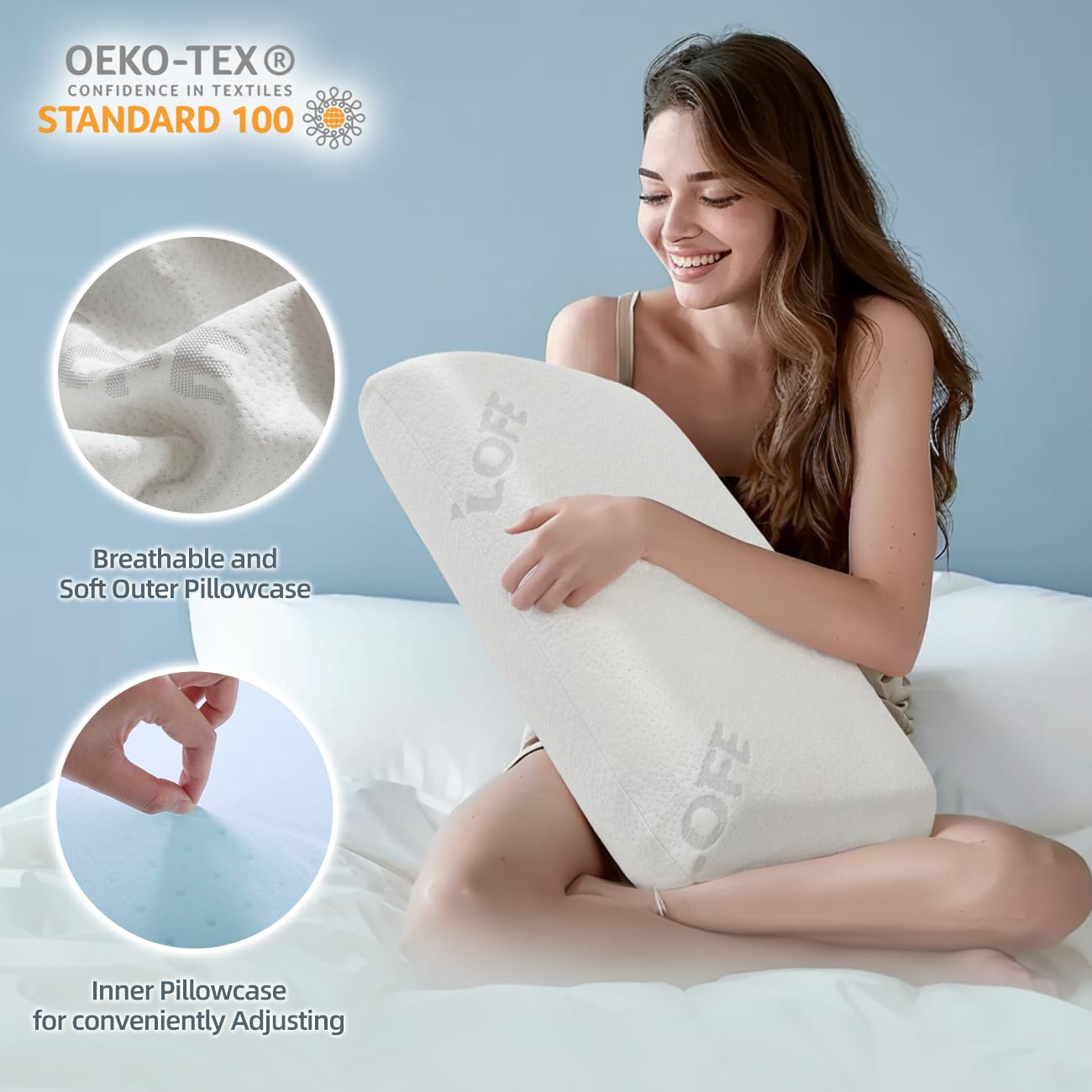 Snapklik.com : LOFE Adjustable Memory Foam Pillow - Combined Flat ...