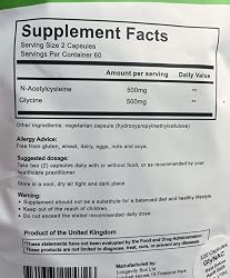 Longevity Box Pure GlyNAC Supplement - 120 Capsules, 1000mg GlyNAC ...