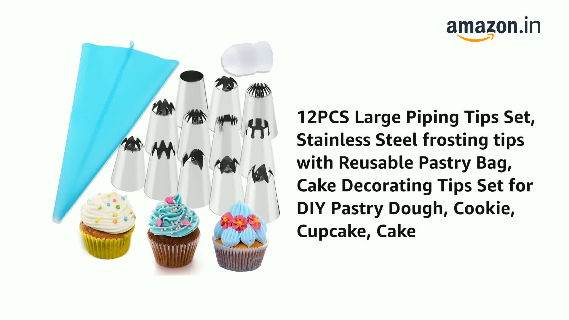 Pastry Decorating Kit YUHENGCT 12 PCS Cake Decorating Tips Set ...