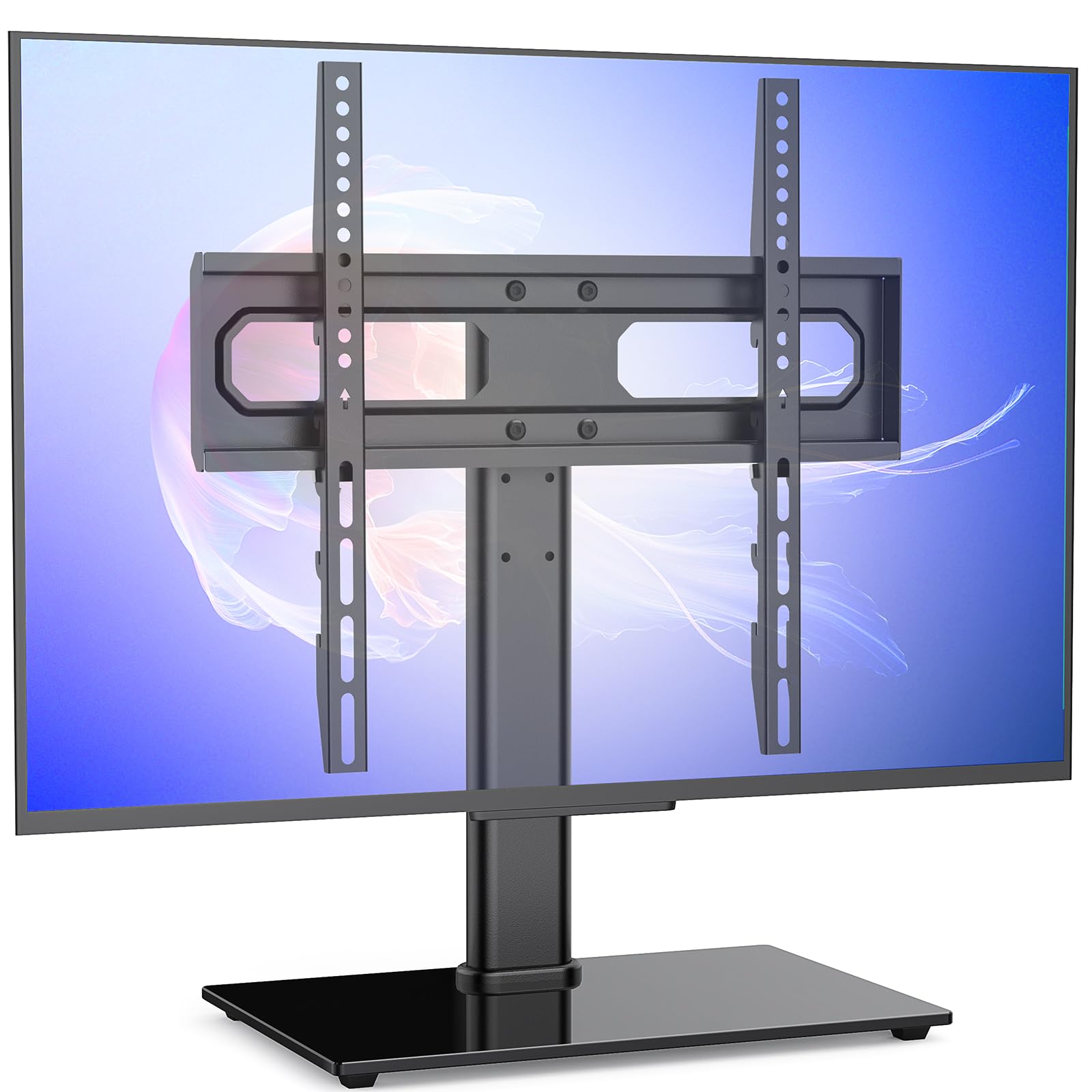 Sweetcrispy Universal Swivel TV Stand, 3 Height Adjustable Tabletop TV ...