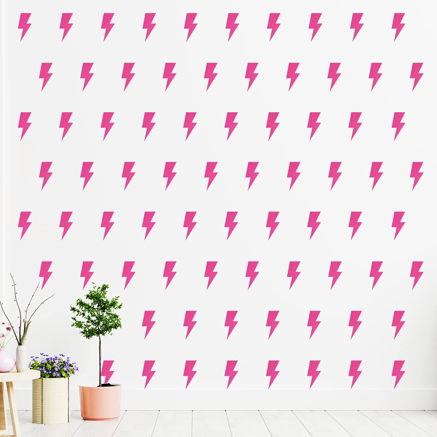 Amazon.com: Spiareal 180 Pcs Preppy Pink Room Decor Lightning Bolt Wall ...