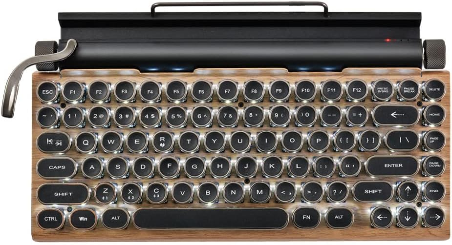 NIEI Retro Typewriter Bluetooth Mechanical Keyboard, 83 Keys, PC ...
