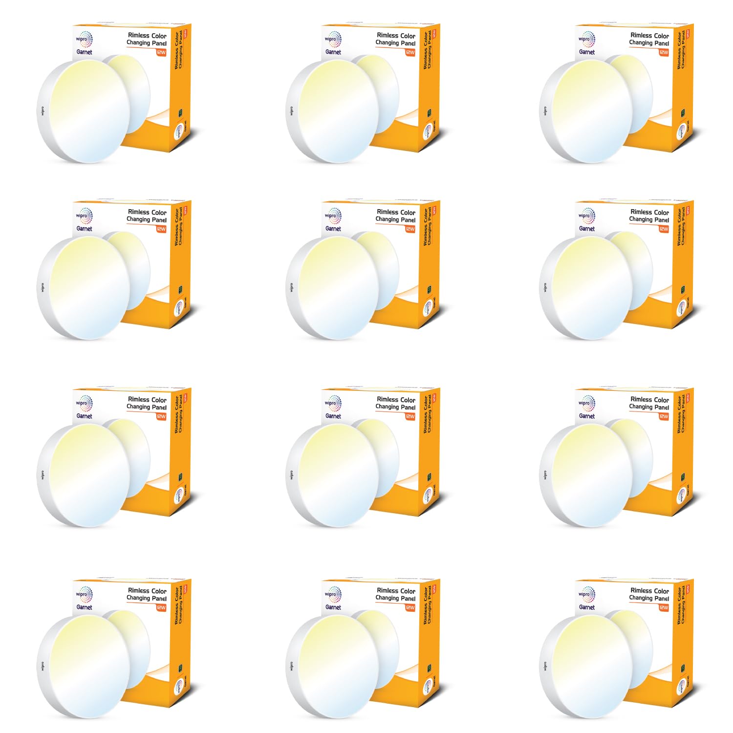 Wipro Garnet 12W Rimless Round CCT Surface Panel | Colour Changing ...