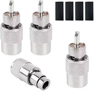 Amazon.co.jp: MP-5 同軸コネクタ 5D-2V/FB用コネクター Mオス5D-2V/5D-FB M型コネクタ 同軸ケーブル用 熱収縮チューブ付き M型オスコネクタ 4個入り ...