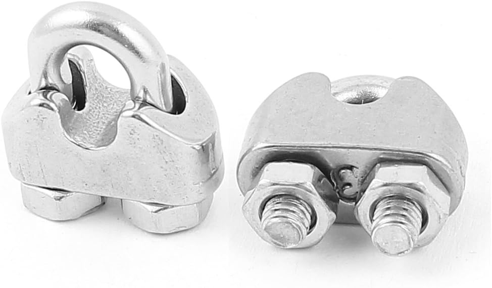 sourcingmap 3mm 1/8 Inch Stainless Steel Wire Rope Cable Clamp Clips ...