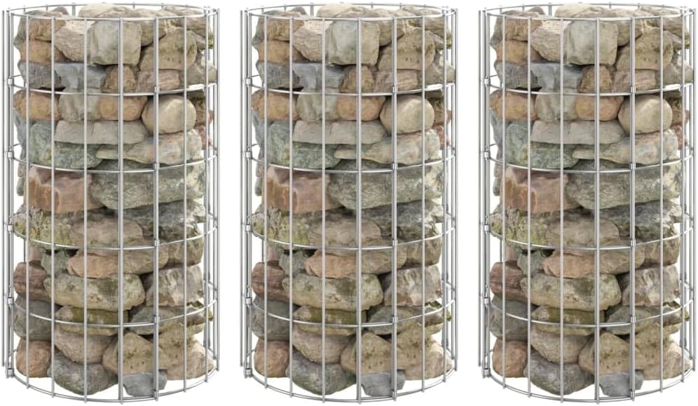 Amazon.com: Fregramei 3 Pcs Galvanized Steel Circular Gabion Pole ...