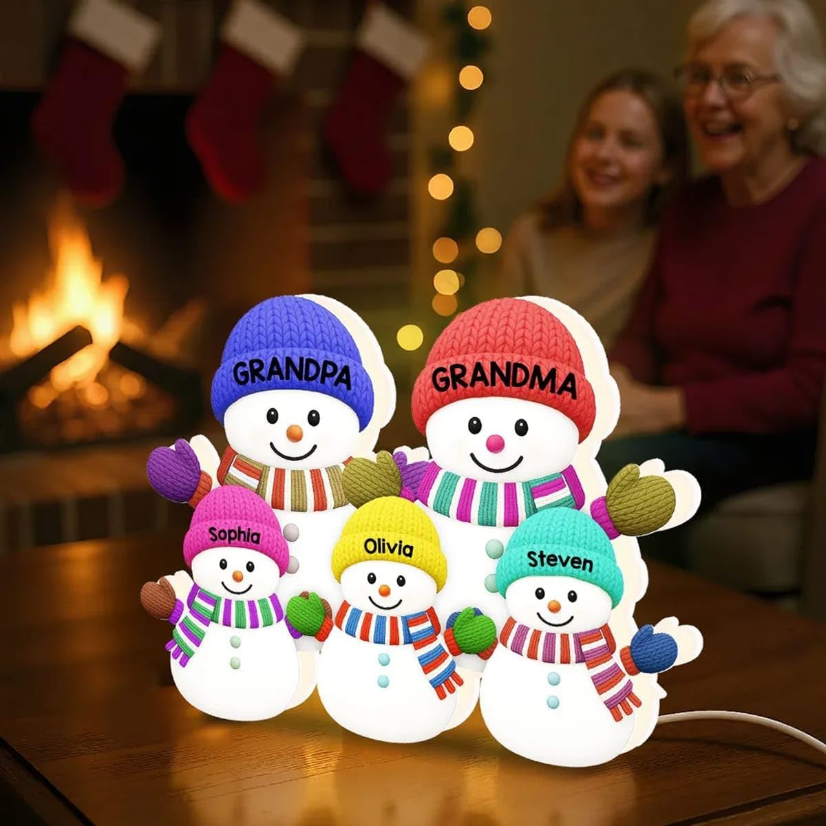 GABITA Personalized 3D Snowman LED Light Box Christmas Gift Grandma ...