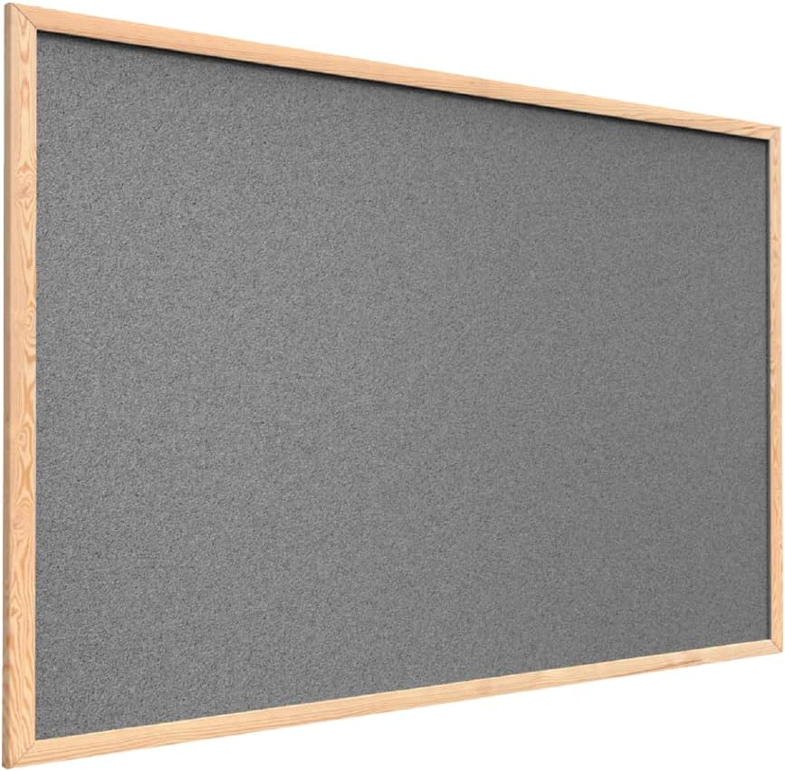 ALLboards Cork Board Grey Cork with Wooden Frame 90x60cm, Corkboard ...