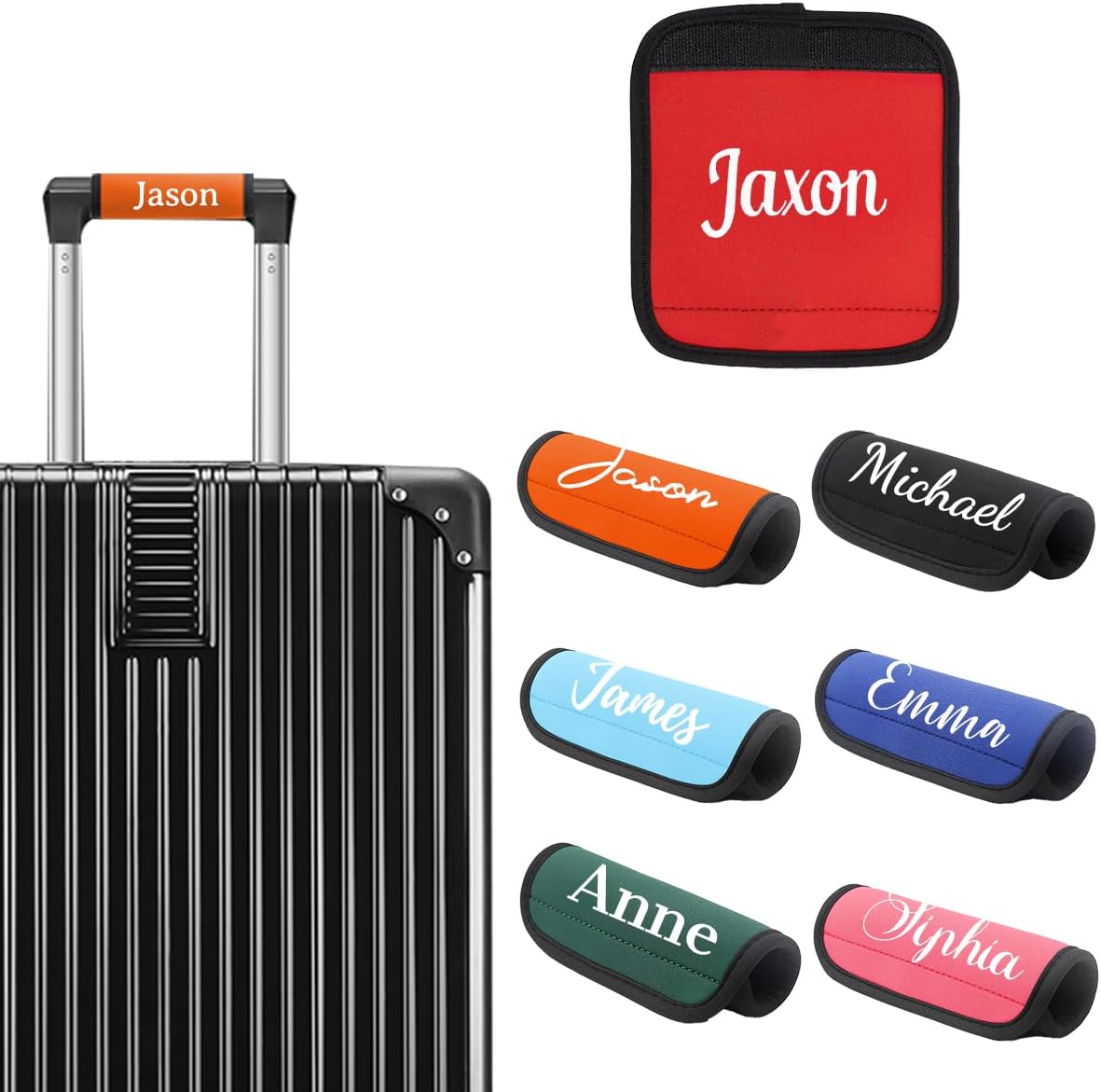 Amazon.com: ULICO Personalized Luggage Handle Wrap with Embroidered ...