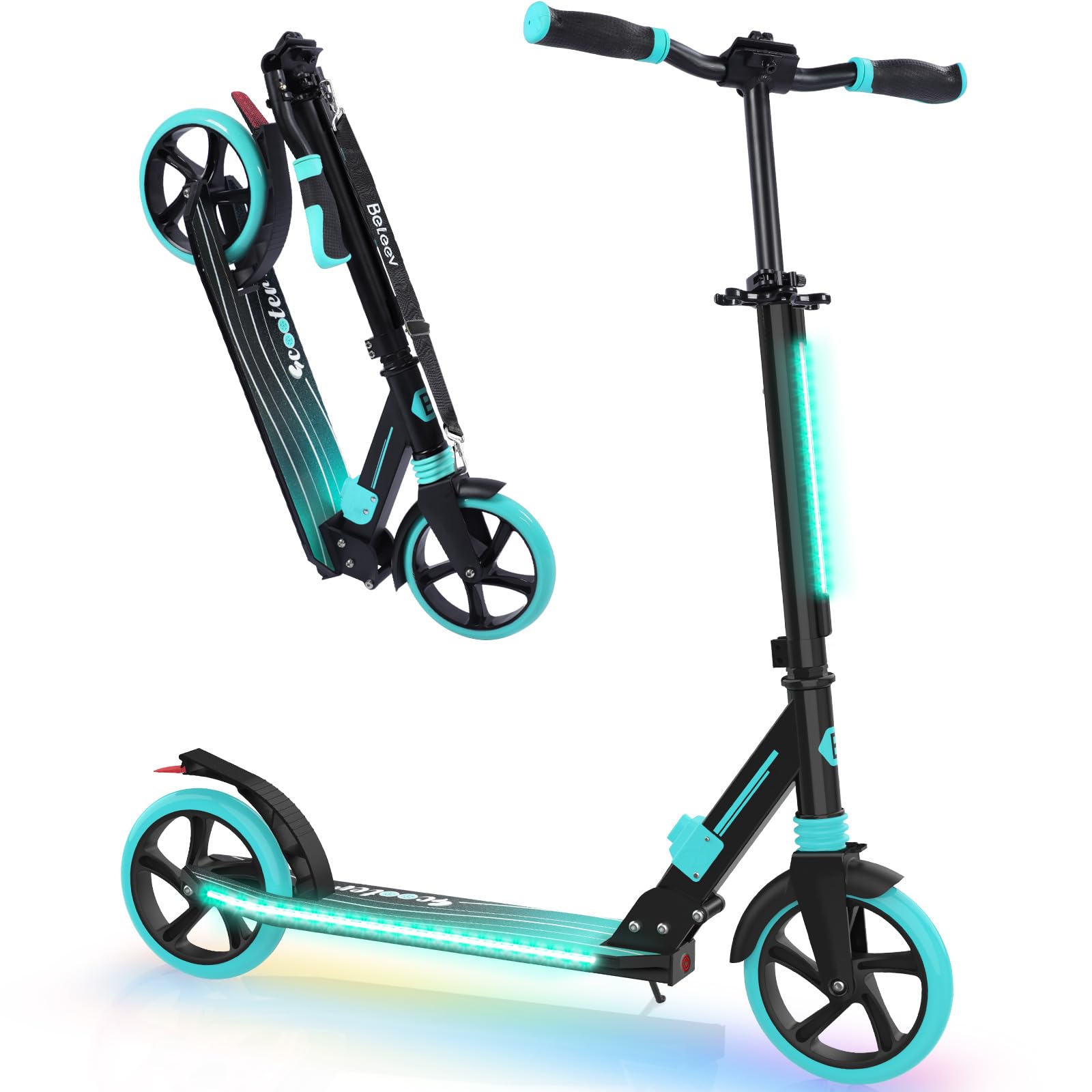 Amazon.com : BELEEV V8 Scooters for Kids Ages 6+ with Light-Up Stem ...