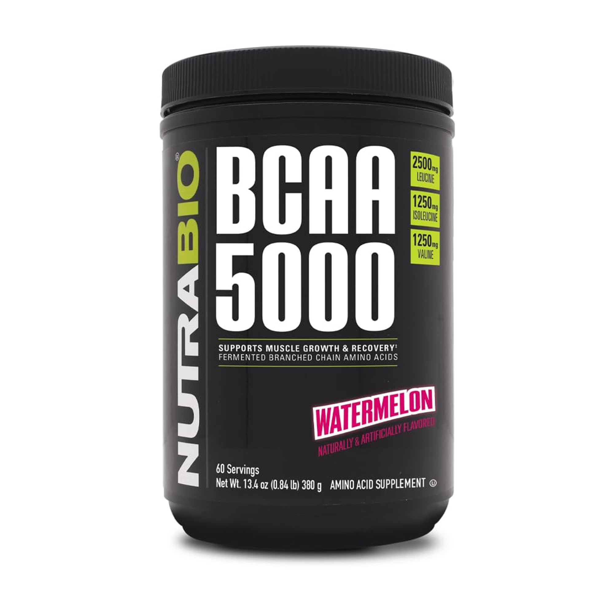 Amazon.com: NutraBio BCAA 5000 Powder - Vegan Fermented BCAAs ...