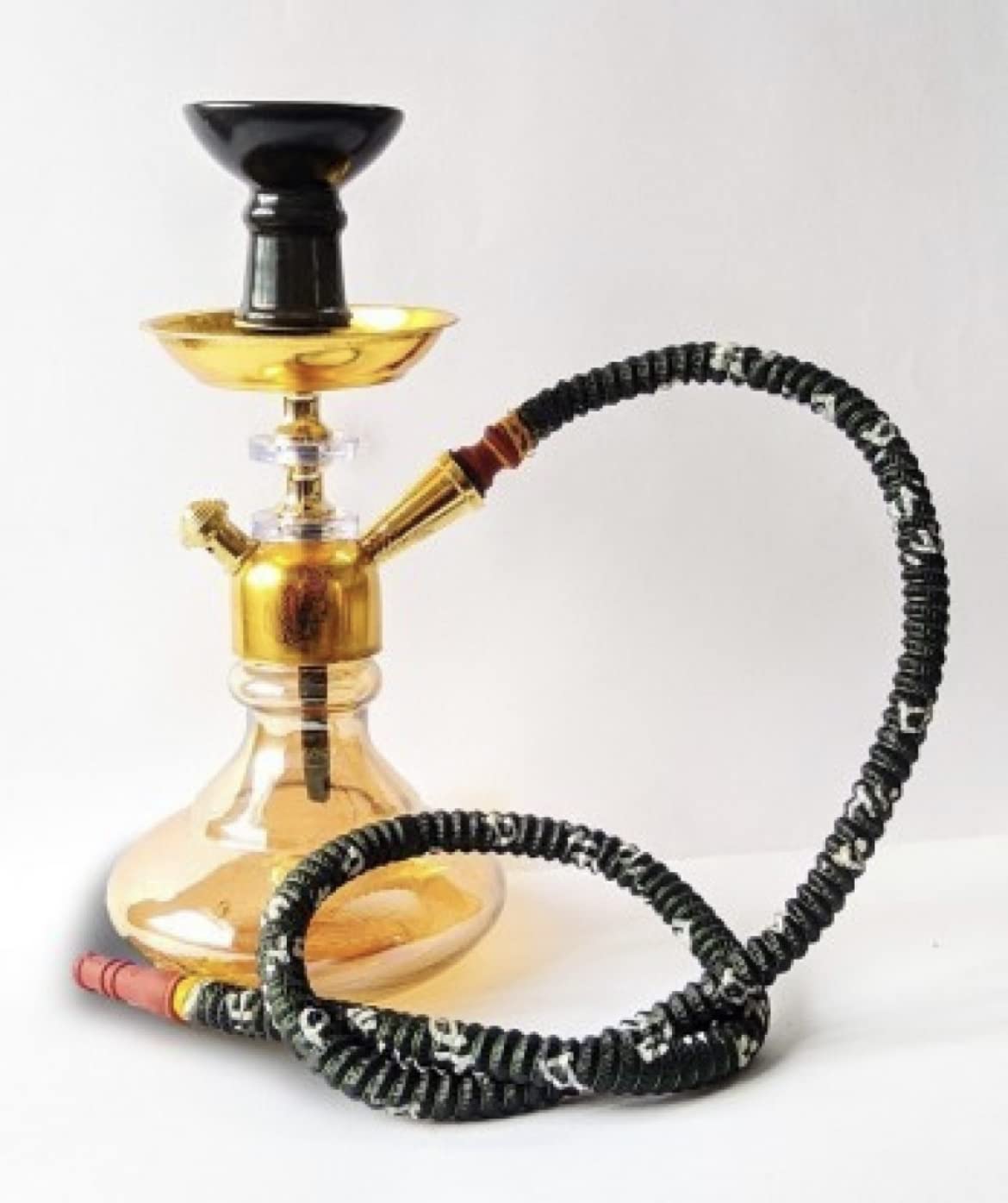 SMOCK STRECH Golden 10 inch Glass, Stainless Steel, Gold Plated Hookah ...