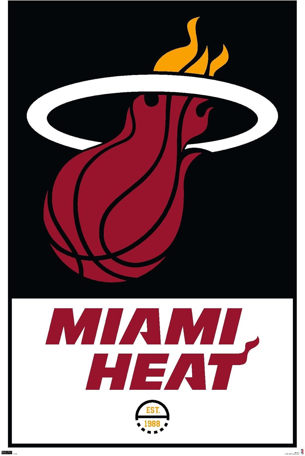 Amazon.com: Trends International NBA Miami Heat - Logo 21 Wall Poster ...