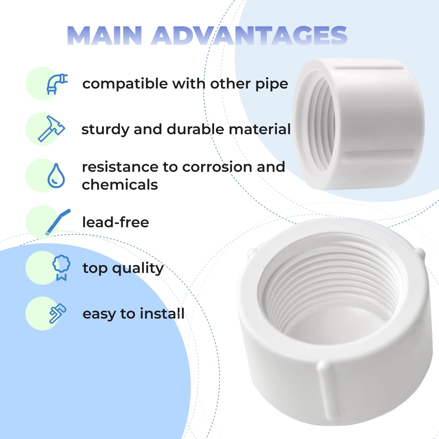 Hose End Sprayer MAGICLULU 15-Pack 3/4 PVC Pipe Caps - Threaded End Plugs For Garden Hose ...