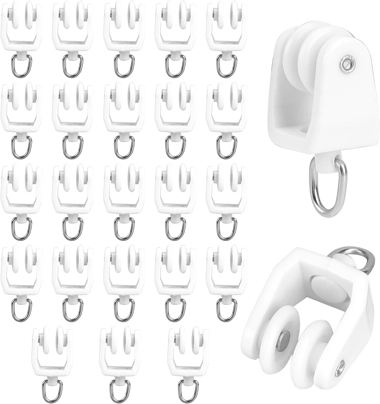 Amazon.com: WCIC 32 Pack Plastic Curtain Rings with Drapery Hooks 30mm ...