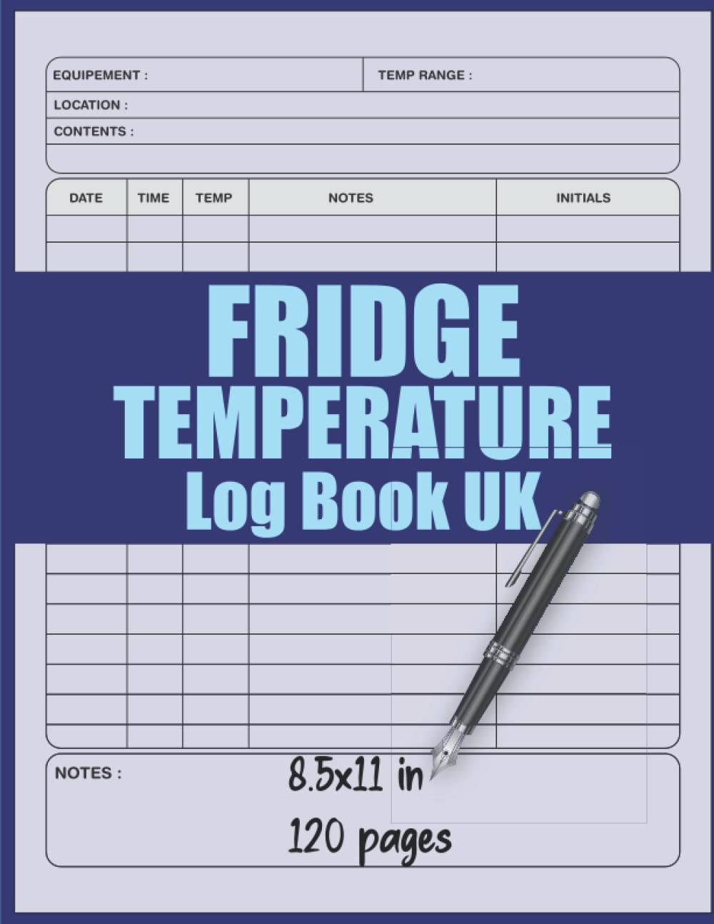 Buy Fridge Temperature Log Book Uk: Easy To Use Fridge/Freezer ...