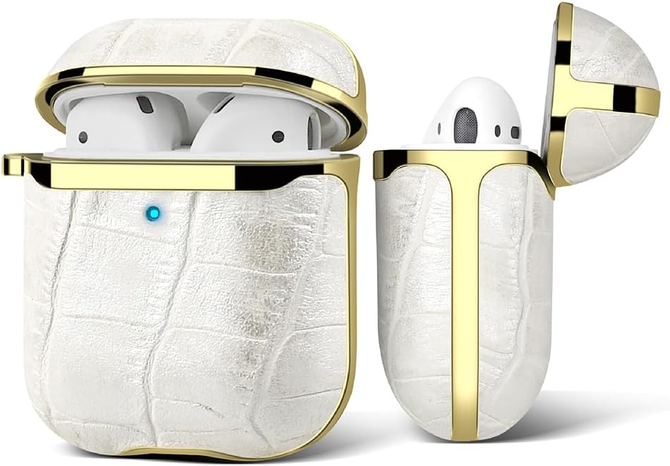 Amazon.com: AirPods Leather case, Gutkey Leather AirPod Crocodile Skin ...