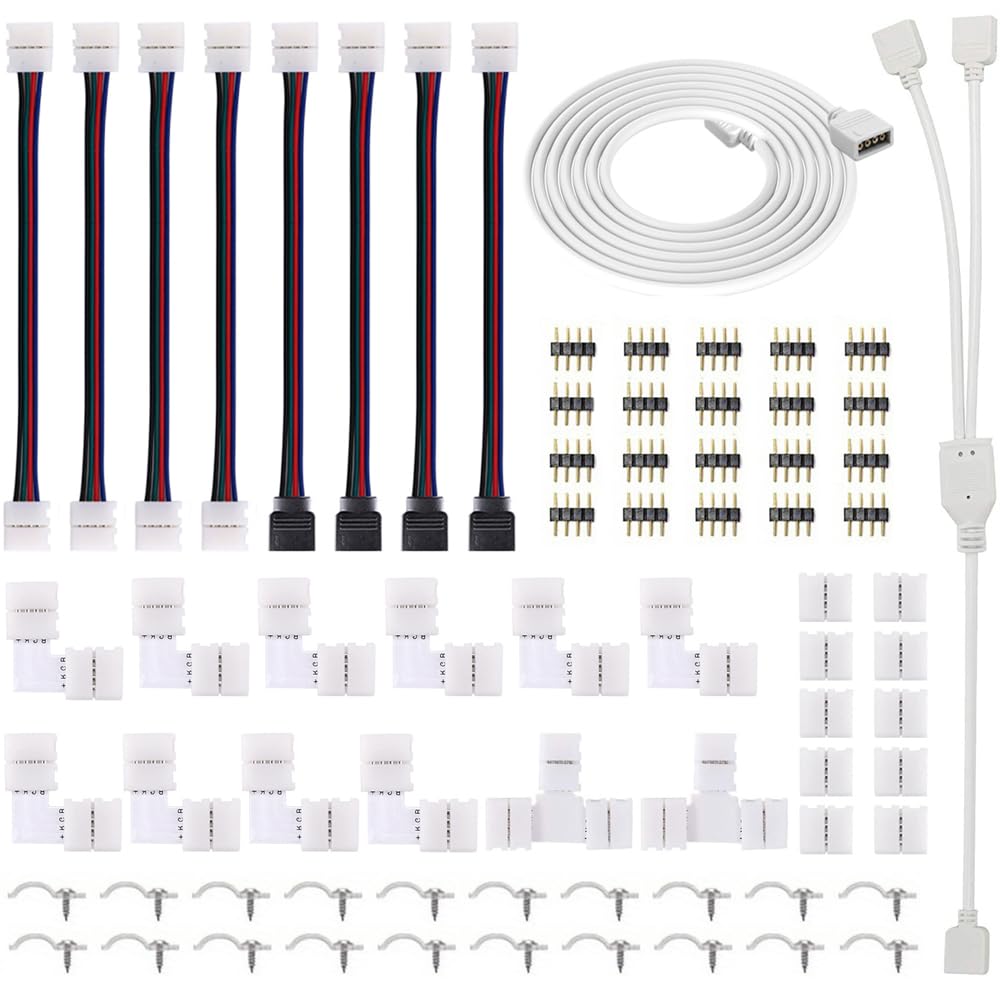 Snapklik.com : Fntek LED Strip Connector Kit For 5050 RGB 4 Pin 10mm