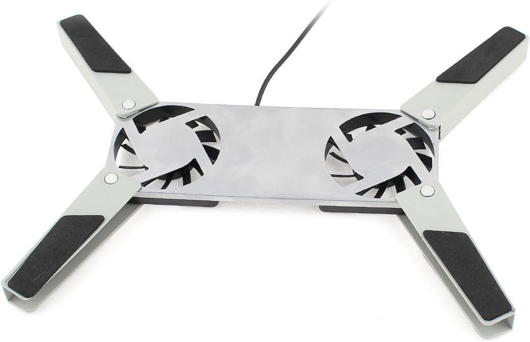 Amazon.com: Qtqgoitem Silver Tone Dual USB Fan Foldable Feet Laptop ...