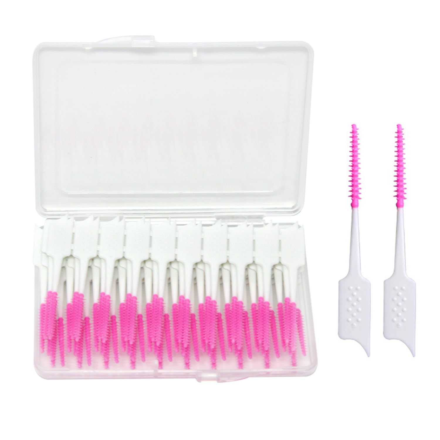 320 Pieces Interdental Brushes Pink, Silicone Dental Brushes Tooth ...