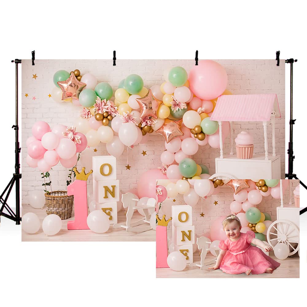 Buy MEHOFOND7x5ft Girl 1st Birthday for Ice Cream Photography Backdrops ...