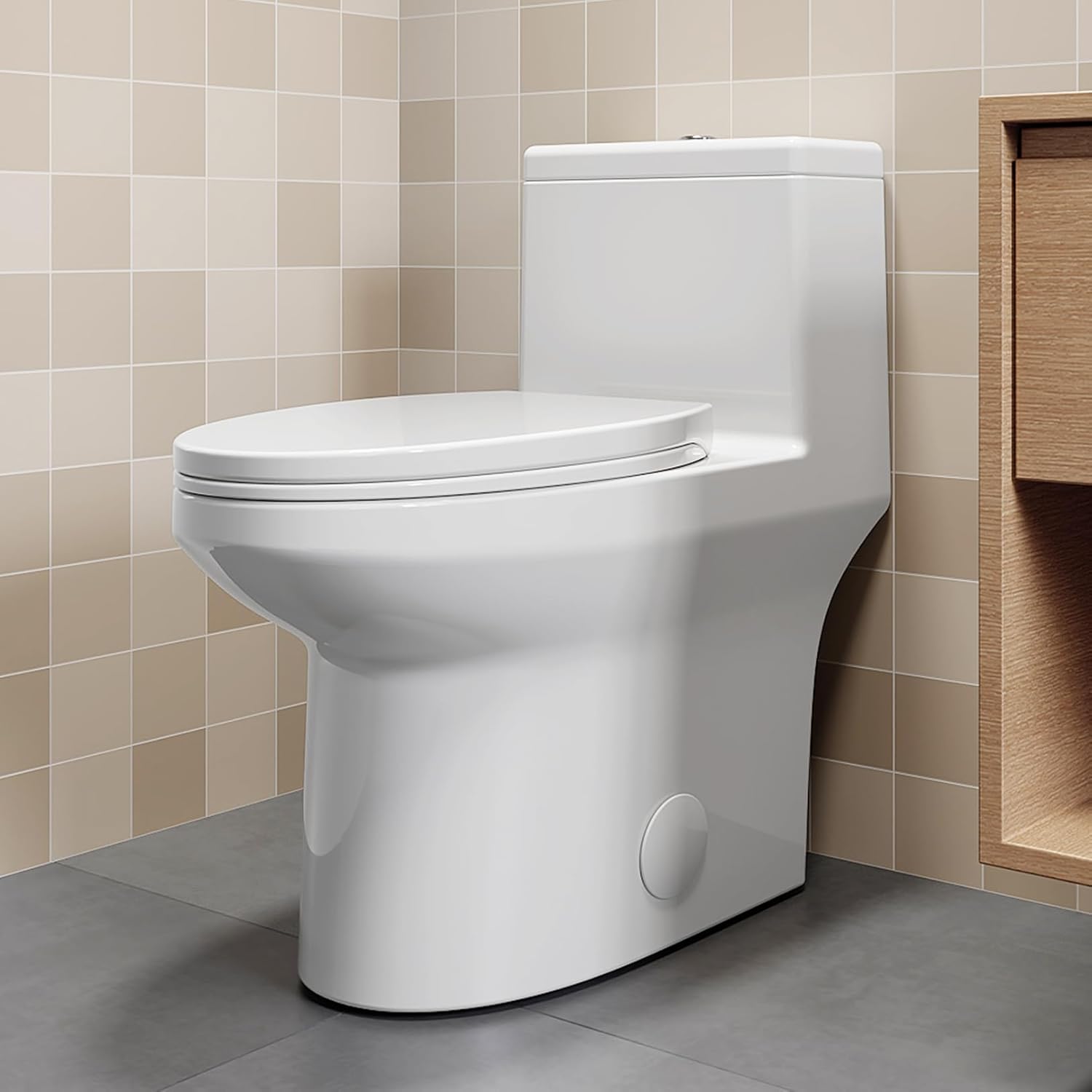 SOTOMO K-0351DF Elongated One Piece Toilet, ADA Comfort Seat Height 17. ...