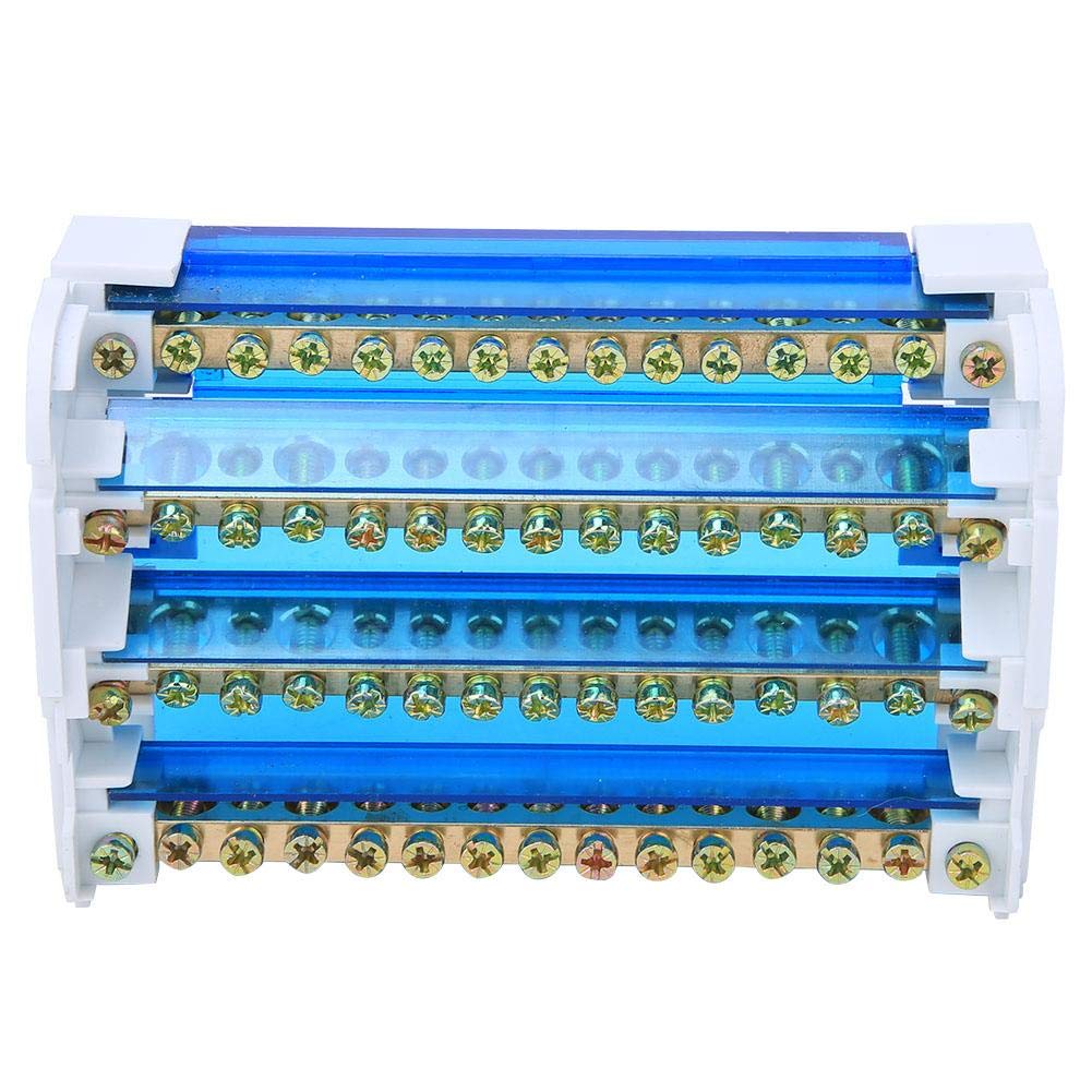 Terminal Strip Blocks with Cover, 125A 500V Transparent Wiring Strip ...