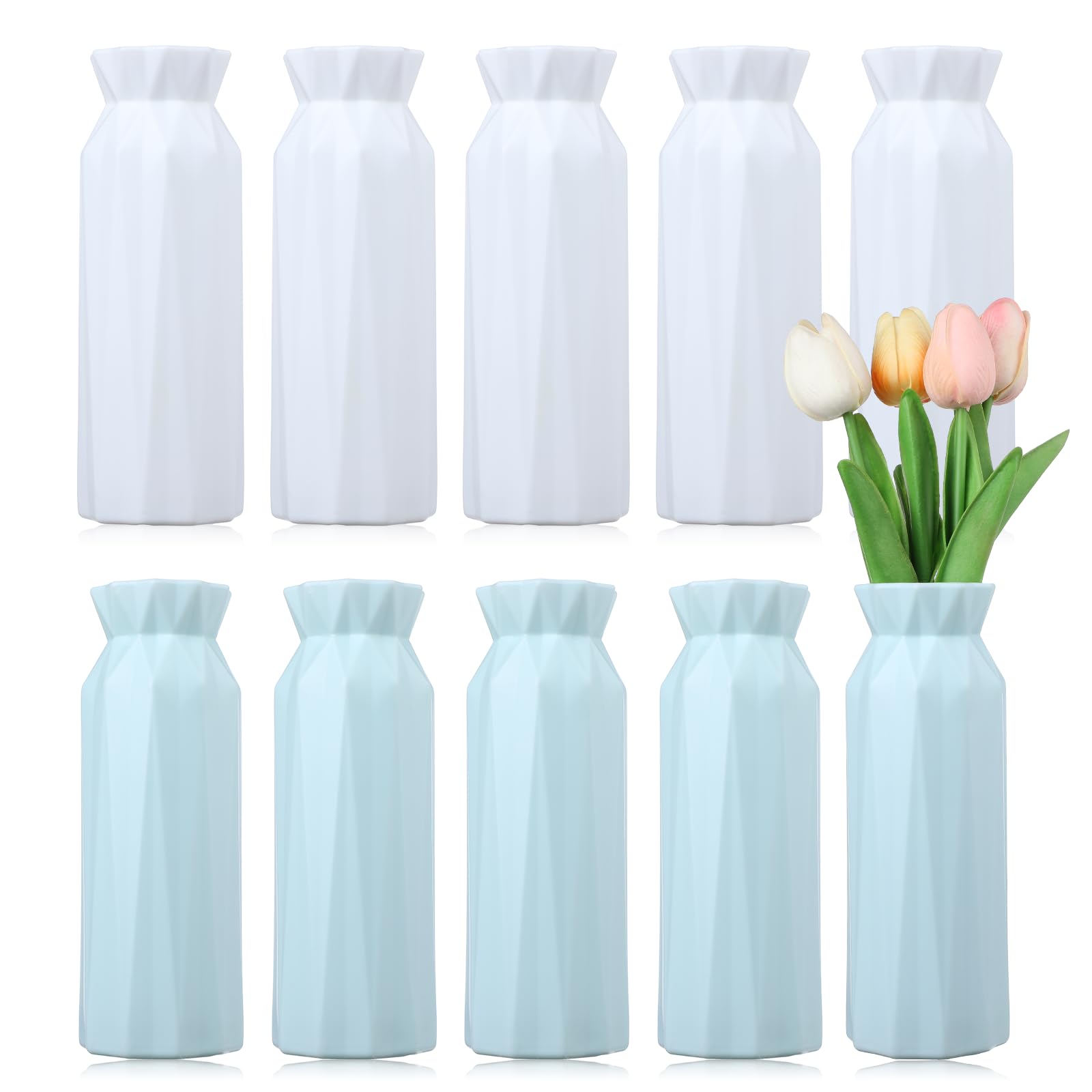Amazon.com: 10 Pcs Composite Plastic Flower Vase, 8" Plastic Flower ...