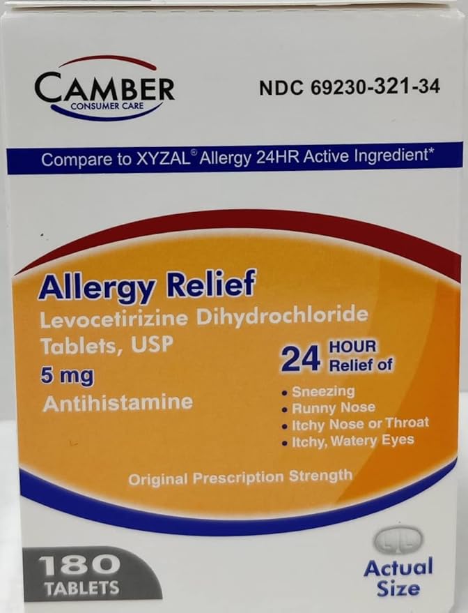 Amazon.com: Camber Consumer Care Levocetirizine Dihydrochloride 5mg ...