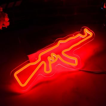 Amazon.com: Gun Neon Sign for Wall Decor LED Light Up Sign for Gun Room ...
