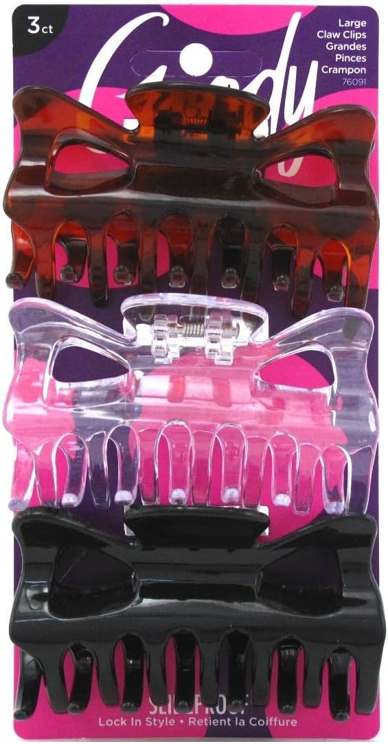 Amazon.com : Goody Classics Large Rectangle Claw Hair Clip 3 Count ...