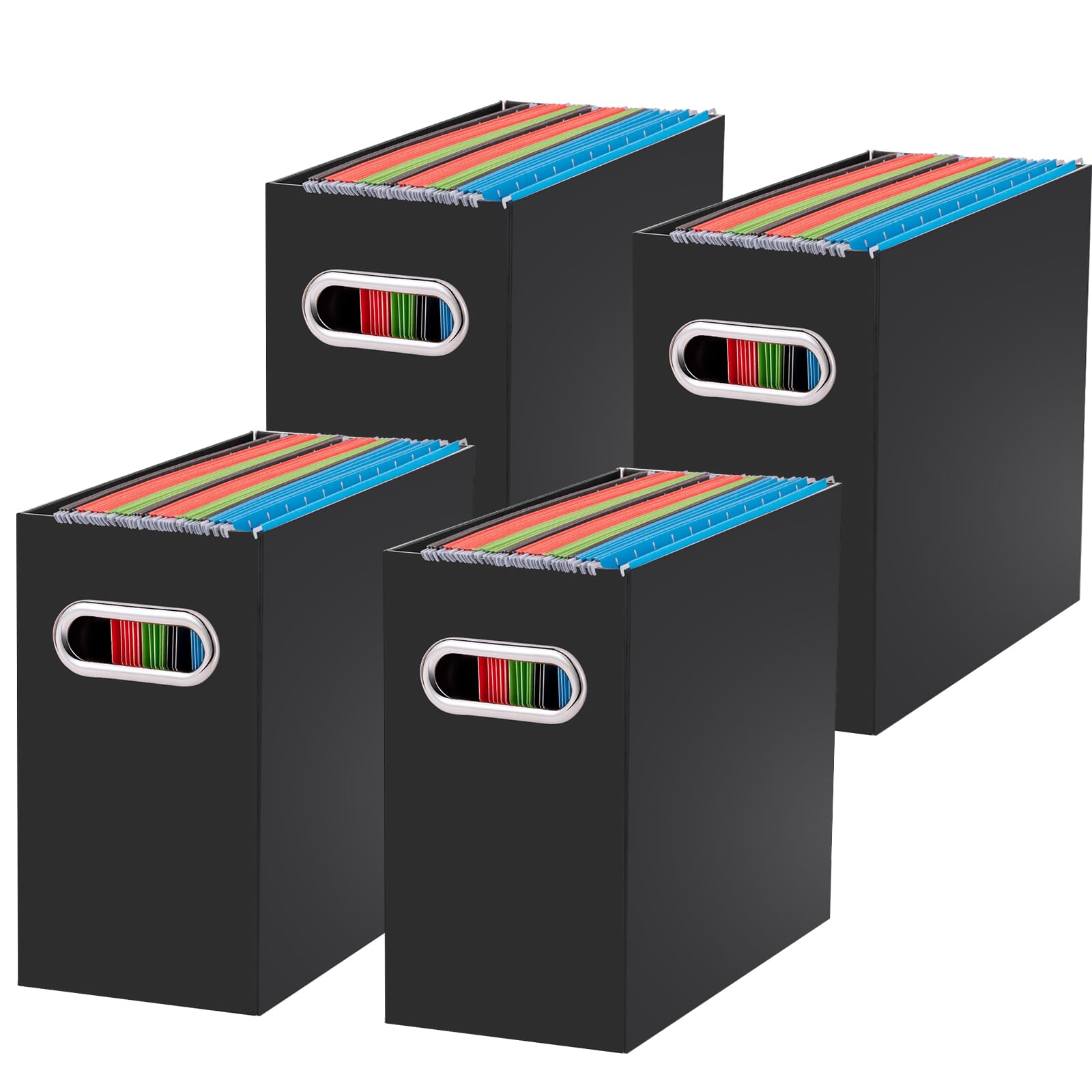 Oterri File Organizer, 4 Packs Small Storage Box, Cardboard File Folder ...