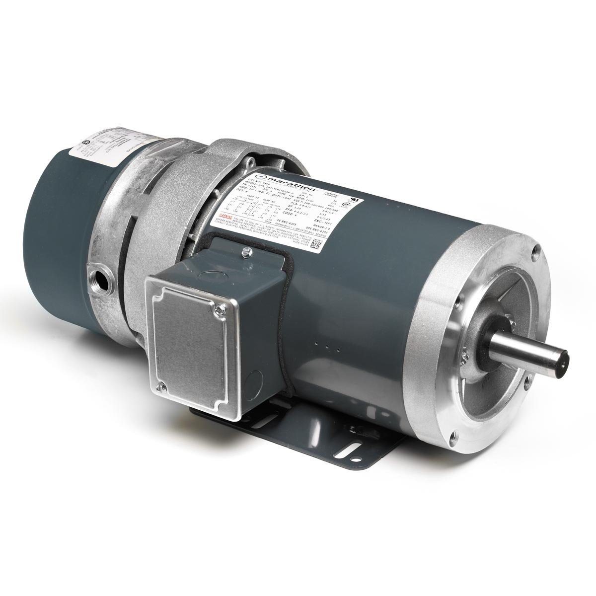 Marathon 145TTFR5382 Brake Motor, 3 Phase, TEFC, C-Face with Removable ...