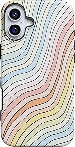 Amazon.com: Casely iPhone 16 Case | Ride The Wave | Pastel Rainbow ...