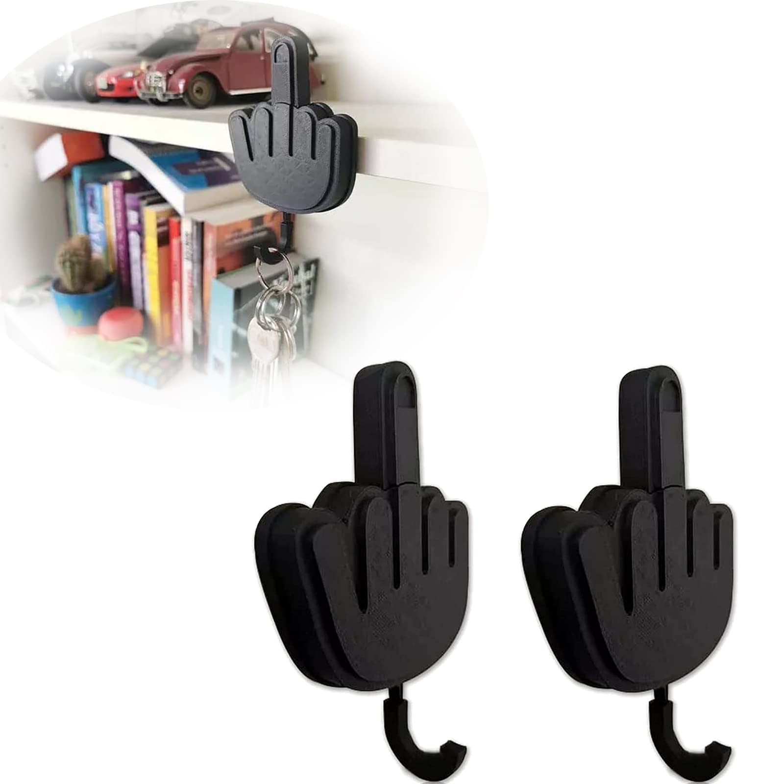 Iunser 2pcs Middle Finger Key Hanger Funny Middle Finger Hand ...